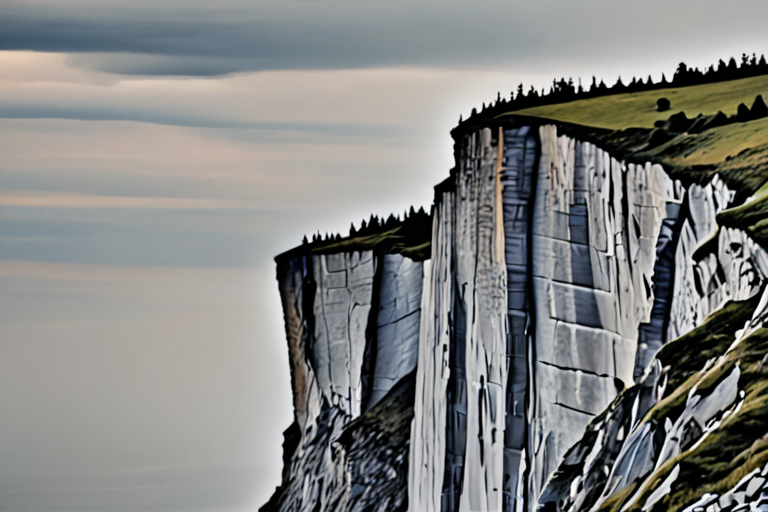 a gray cliff drawn in a digital artstyle