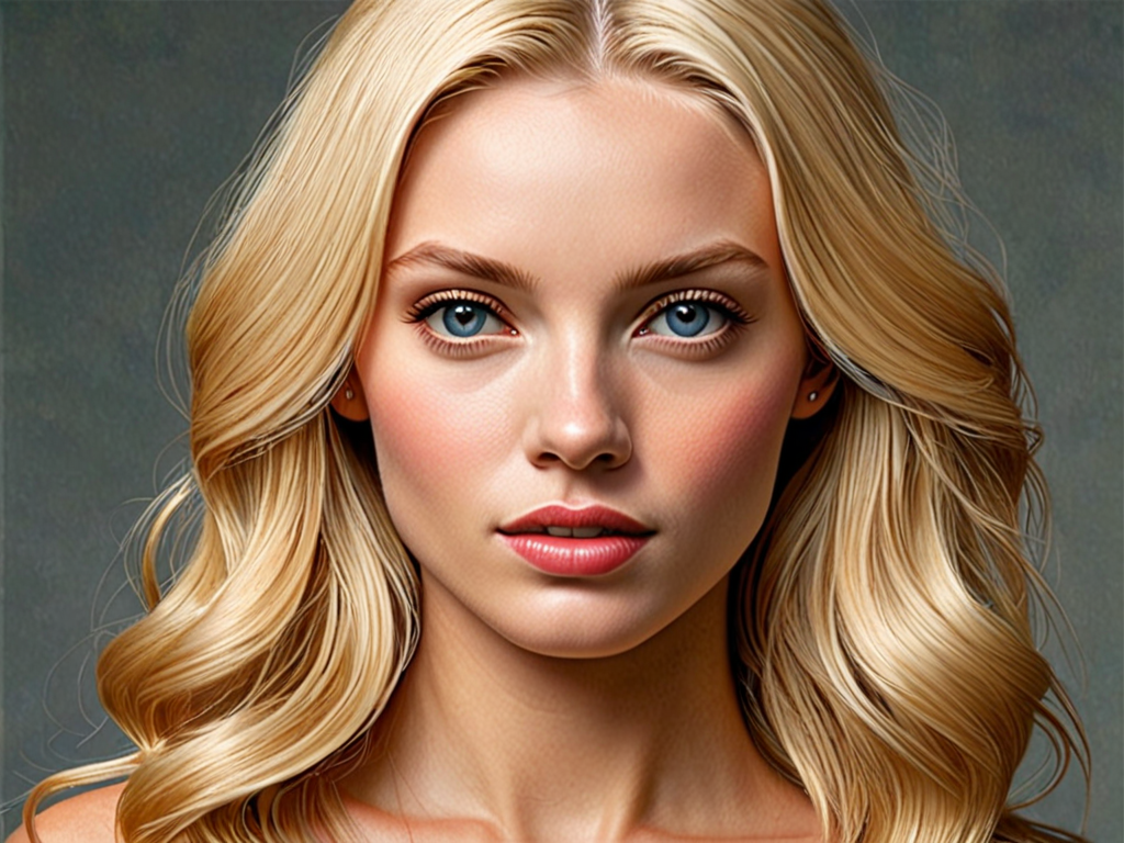 hyperrealistic blonde woman