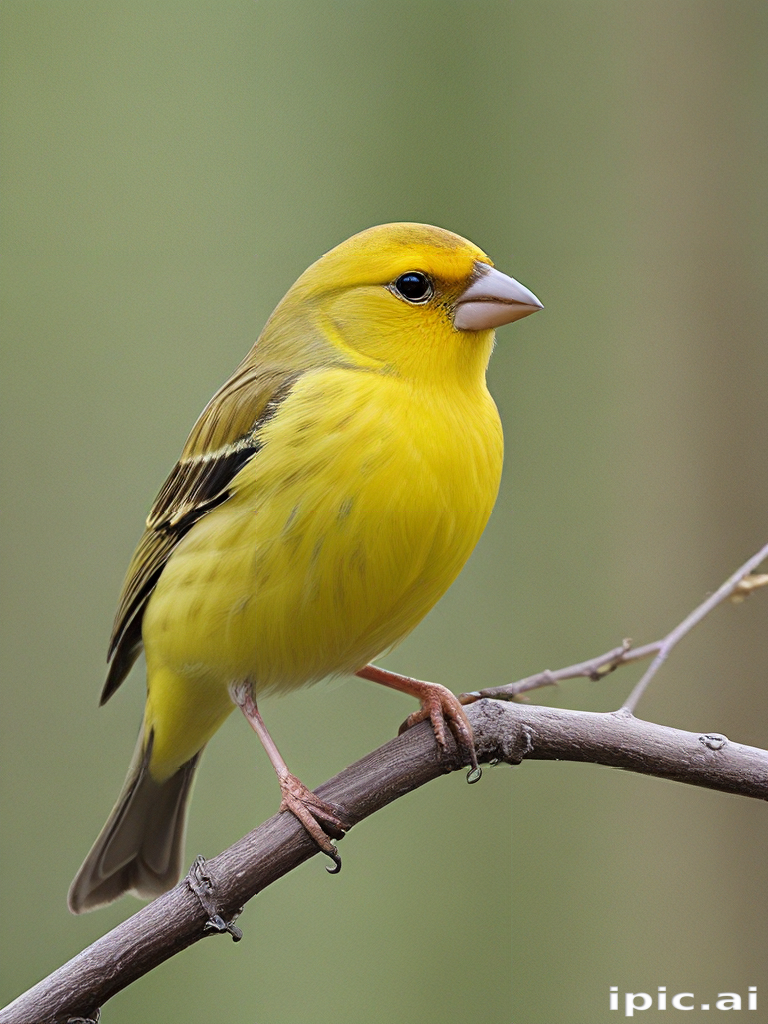 A Bright Yellow Bird Perched Gracefully on a Branch in Nature.