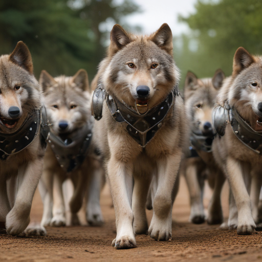 A clan of talking wolves walking around with armour