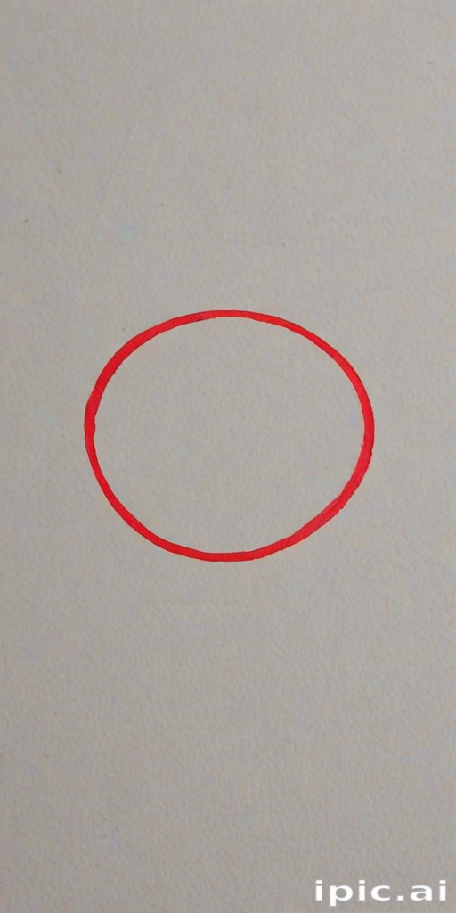 A Simple Red Circle Drawn on a Plain White Background