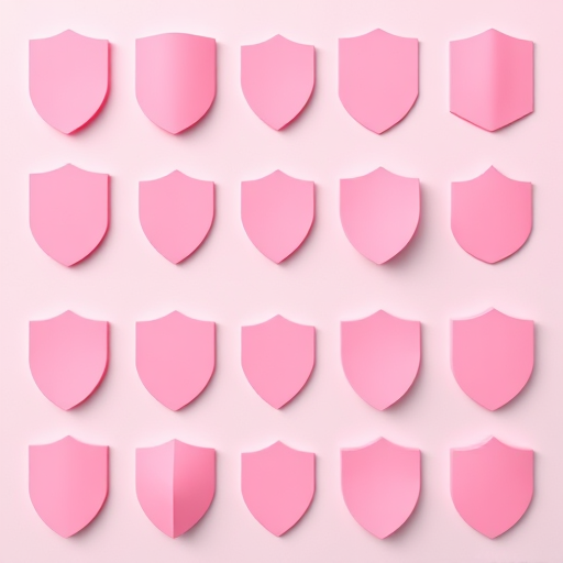 Colorful Arrangement of Pink Shields on a Soft Pink Background Display