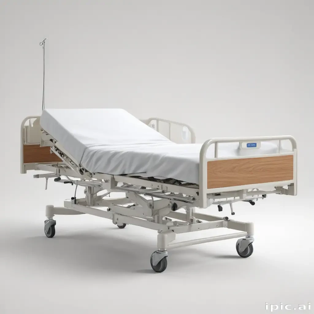 Modern Hospital Bed with Adjustable Features for Patient Comfort and Care