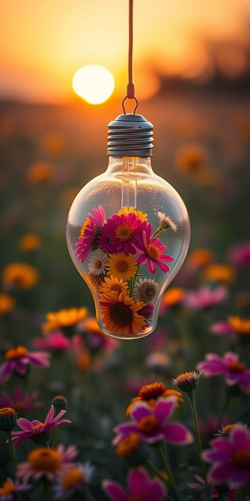 Close-Up of a Modern LED Light Bulb Against a Soft Green Background