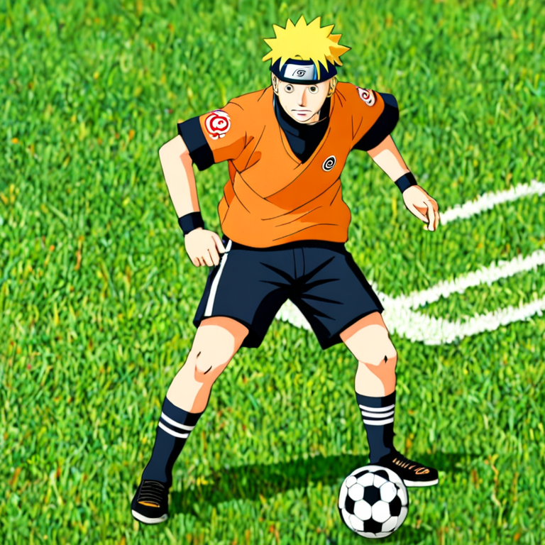 Naruto playing futebol people