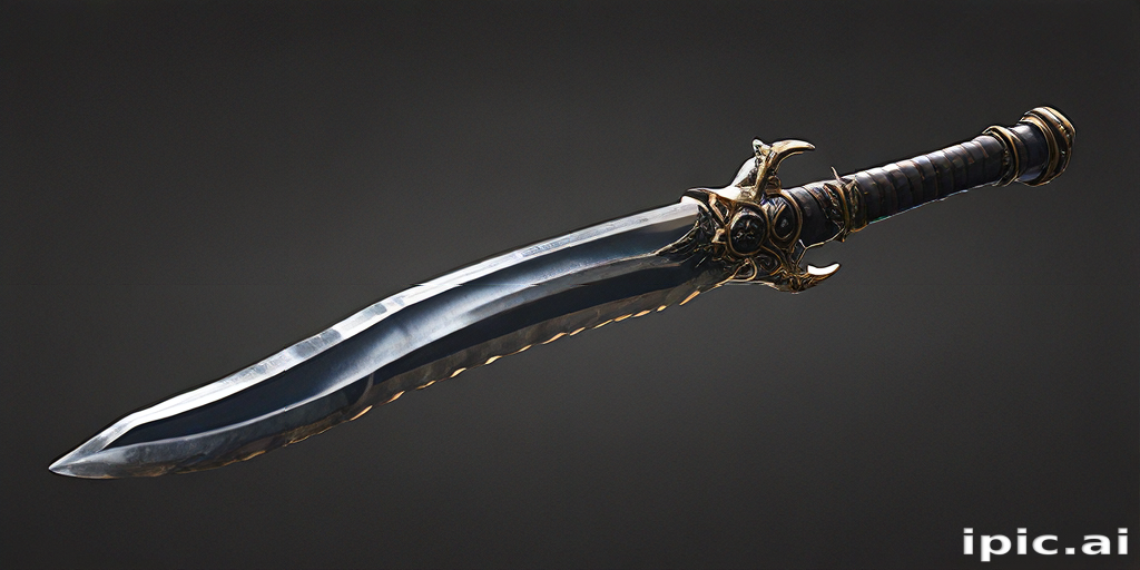 Intricately Designed Fantasy Sword with Ornate Handle and Glimmering Blade