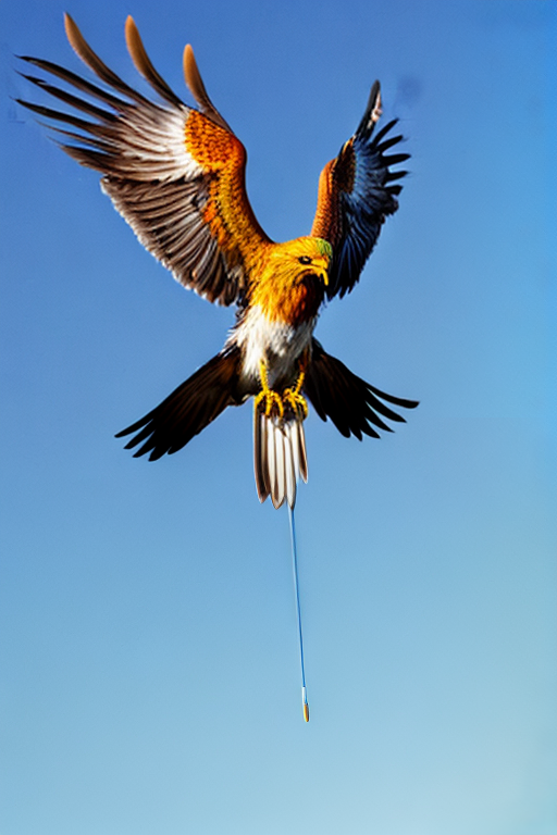 a phoenix flying head-on
