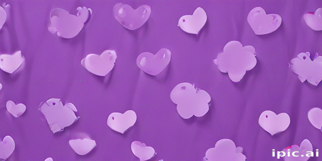 A Vibrant Purple Background Adorned with Playful Heart and Flower Shapes.