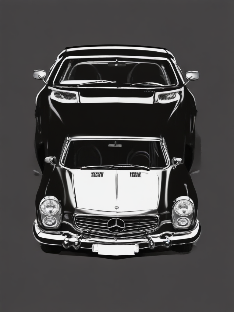 Stylish Black and Silver Vintage Mercedes Car with Modern Sports Coupe ...
