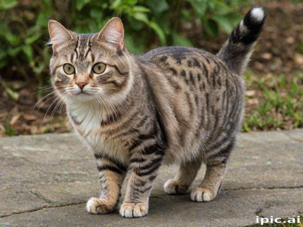 A Curious Tabby Cat Exploring Its Outdoor Environment with Great Interest
