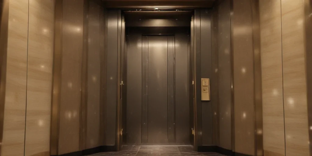 An Elegant Hotel Elevator Entrance Surrounded by Luxurious Decor and ...