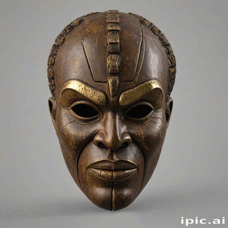 Intricately Carved African Mask Showcasing Traditional Craftsmanship ...