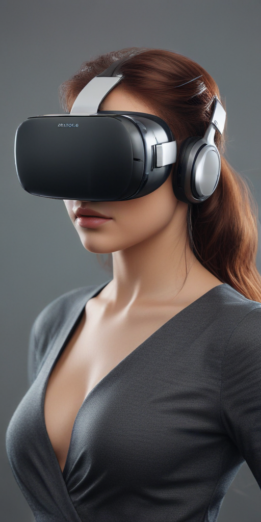 Exploring New Realities: A Woman Engaged in Virtual Reality Experience