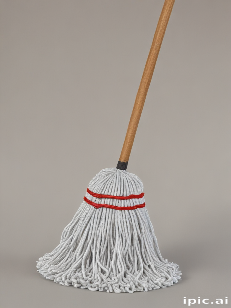 A Classic Cleaning Tool: The Versatile Mop with a Wooden Handle
