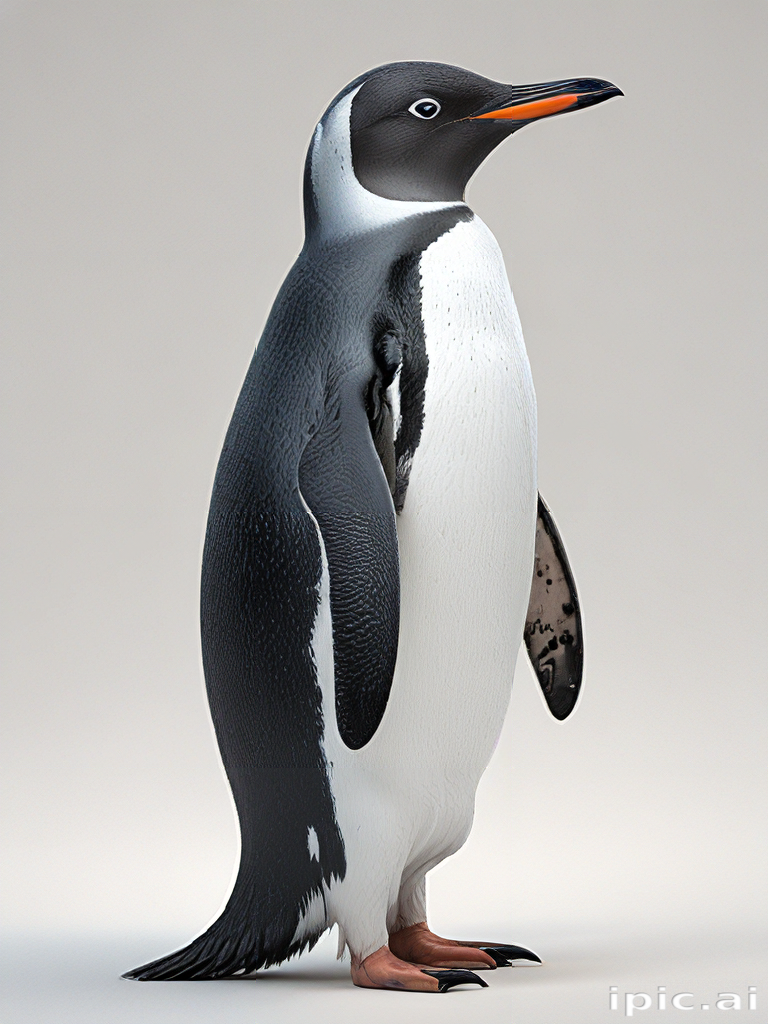 A Charming and Realistic Illustration of a Majestic Penguin Standing ...