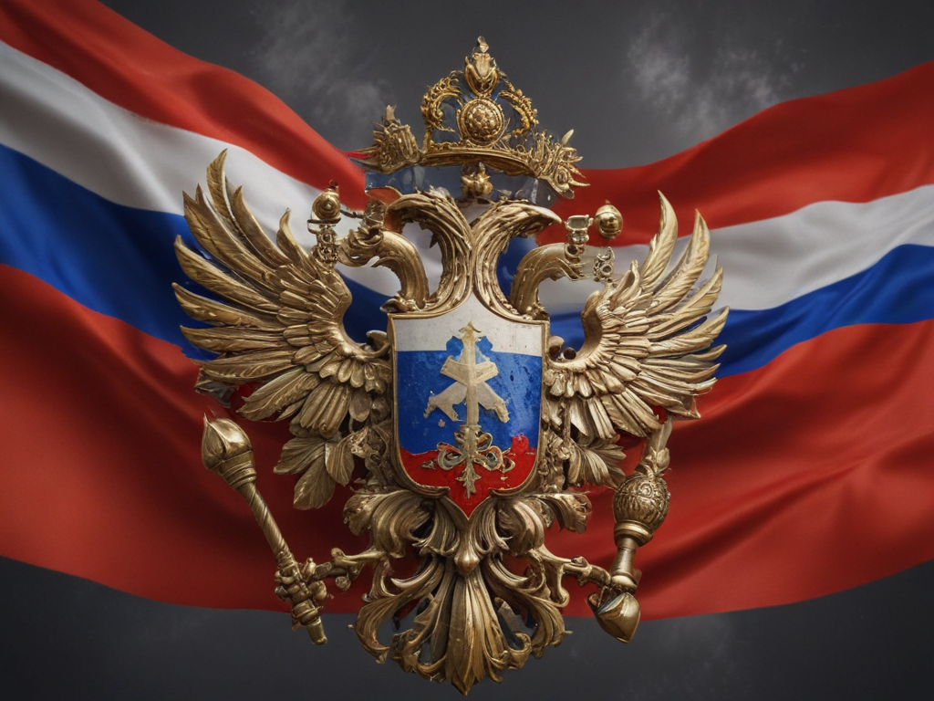 Emblem of the Russian Federation with Regal Colors and Symbolism