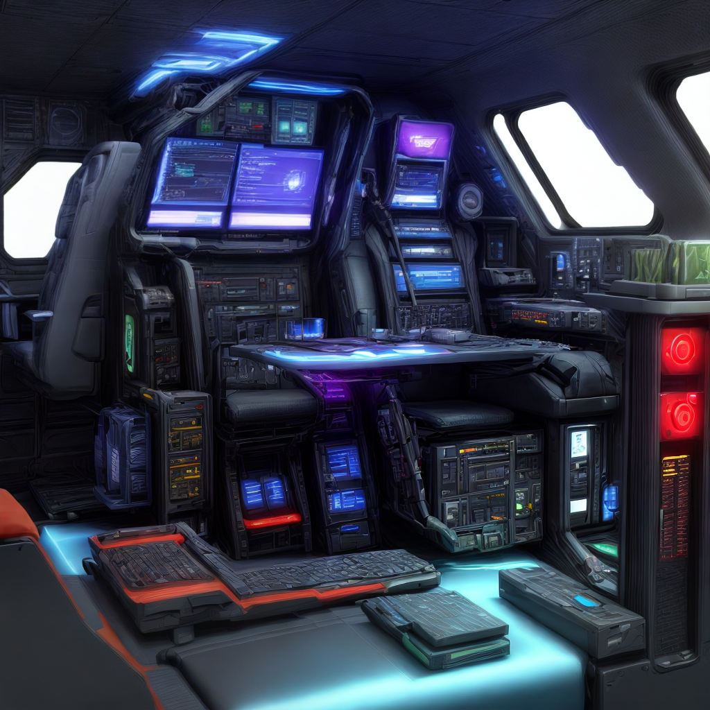 Cyberpunk Aircraft cabin