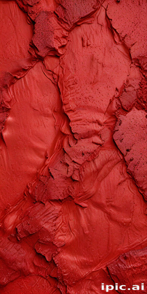 Abstract Texture of Rich Red Paint with Deeply Layered Surface Details