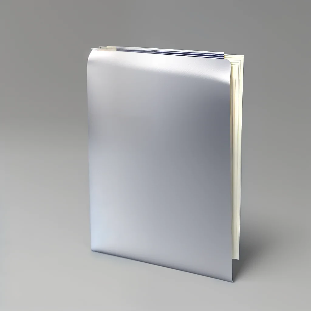 Elegant Silver Folder with White Pages for Organizing Important Documents