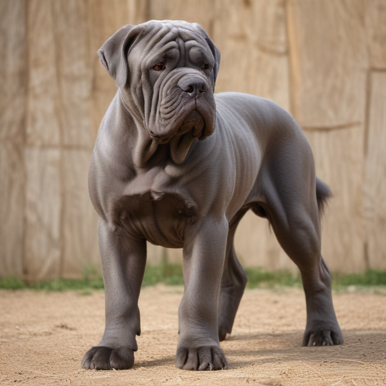 A Majestic and Muscular Dog Standing Proudly in a Natural Setting