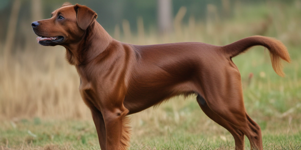 A Beautiful Brown Dog Standing Proudly in a Natural Outdoor Setting