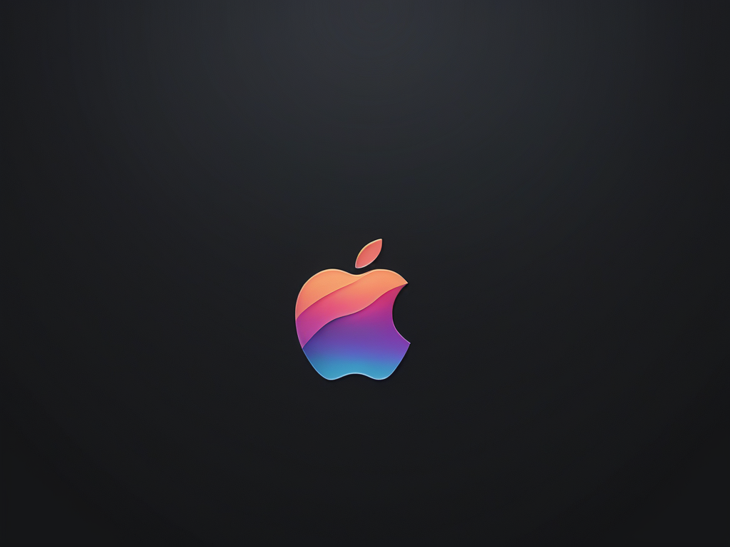 Vibrant Apple Logo Against a Sleek Dark Background for Modern Design
