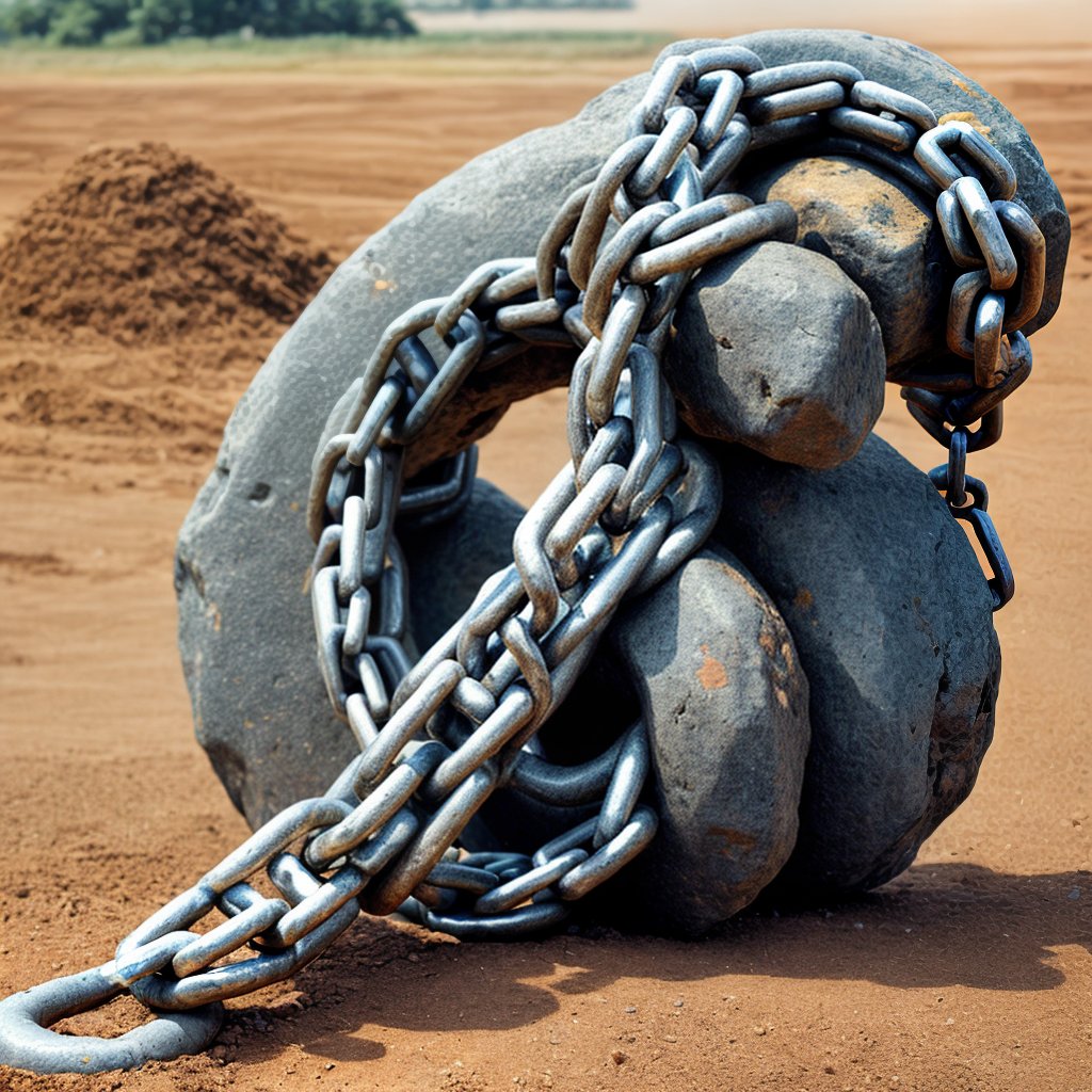 a chain pulling something heavy