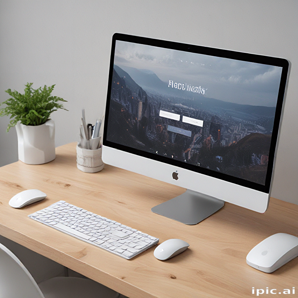 Modern Home Office Setup Featuring a Sleek Apple Computer and ...
