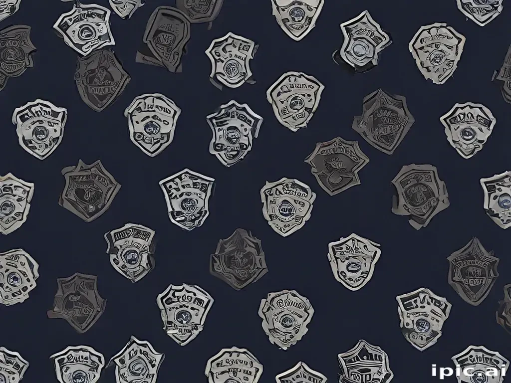 A Pattern of Vintage Police Badges Displaying Various Law Enforcement ...