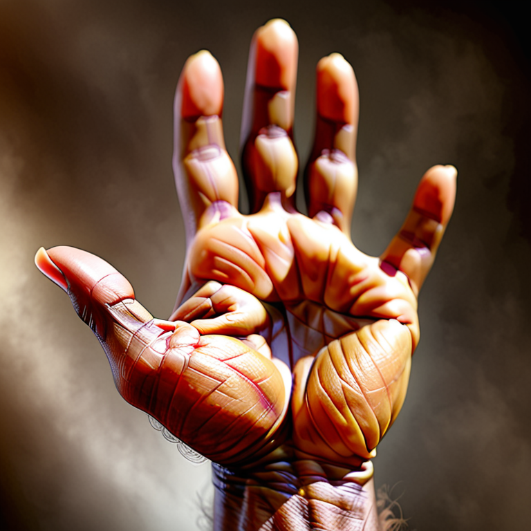 An Artistic Representation of a Hand Displaying Unique Textural Details ...