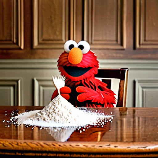 elmo eating white powder