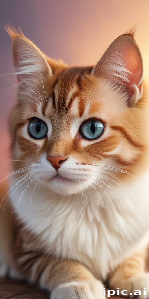 Adorable Orange Tabby Cat with Striking Blue Eyes and Fluffy Fur.