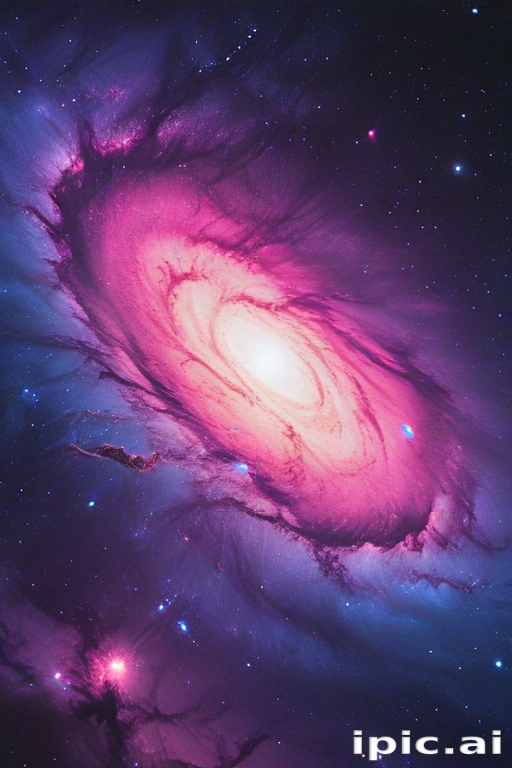 Vibrant Cosmic Swirls: A Stunning Galaxy in Deep Space Colors