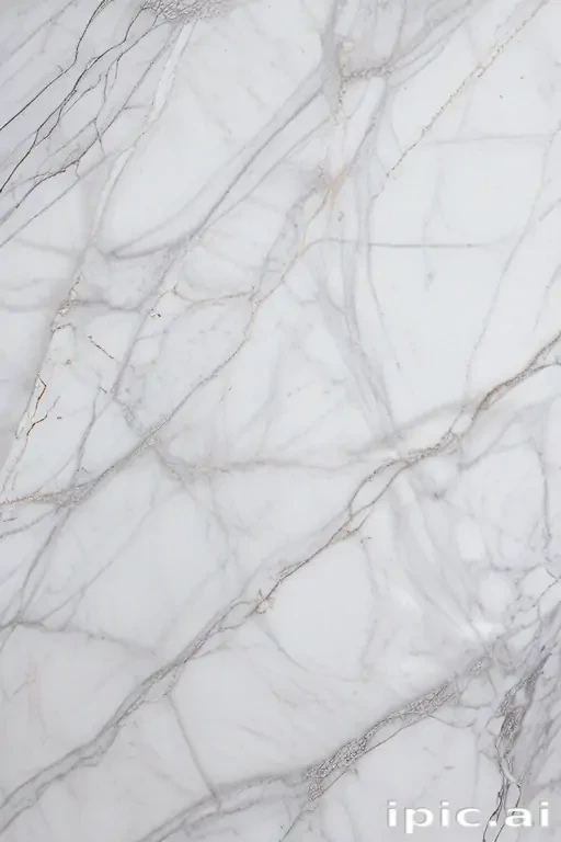 Elegant White Marble Surface with Intricate Gray and Gold Veining Patterns