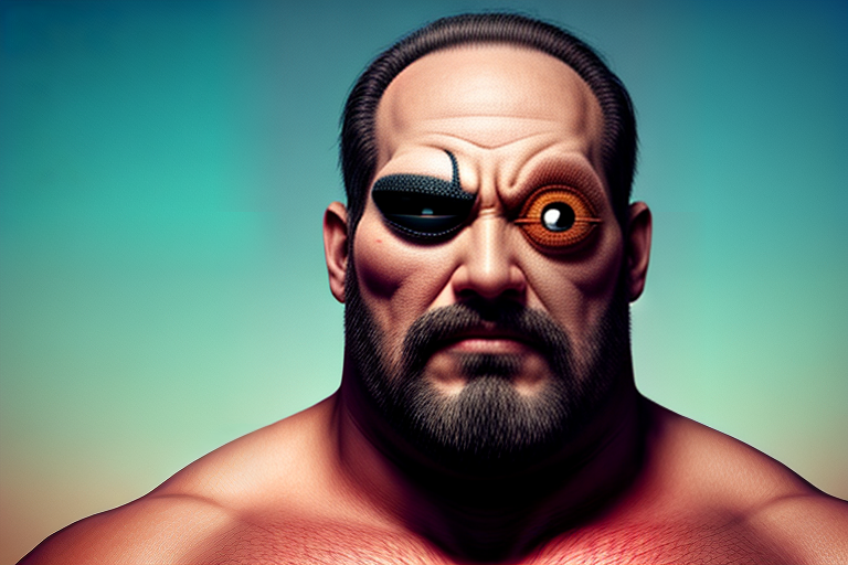 A huge man with one eye in the middle of his forehead