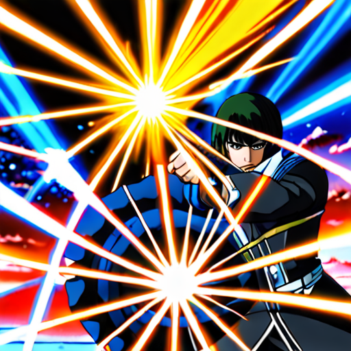 Anime fight elemental poweful powers lazer
