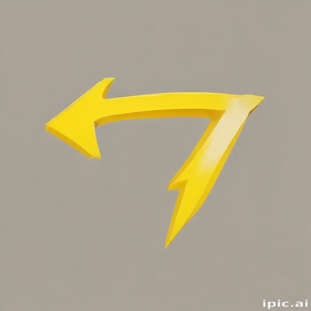 Bright Yellow Arrow Pointing Left with a Bold and Dynamic Design