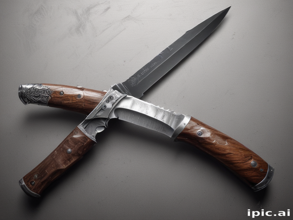 Elegant Custom-Made Knife with Intricate Handle and Sharp Blade Design