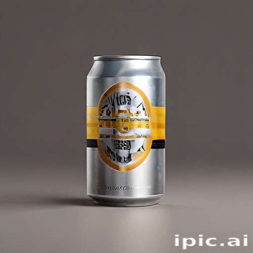 Stylish Silver Can with Bold Yellow Graphics and Unique Design Features