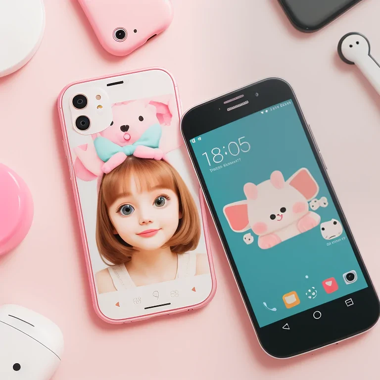 Adorable Phone Case and Cute Wallpaper Featuring Playful Cartoon Characters