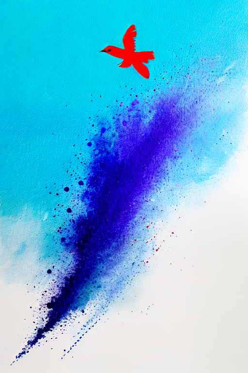 paint splatters forming a bird flying away