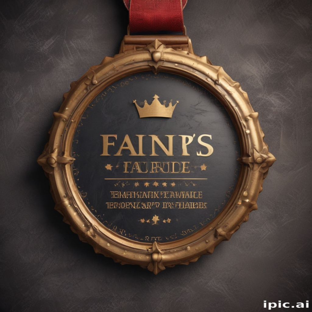 Exquisite Medal Displaying Fain's Fa Rude with Elegant Design Elements