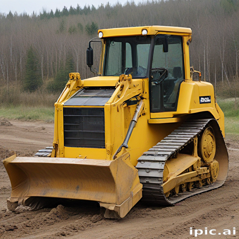 A Powerful Yellow Bulldozer Operating on a Construction Site Outdoors.