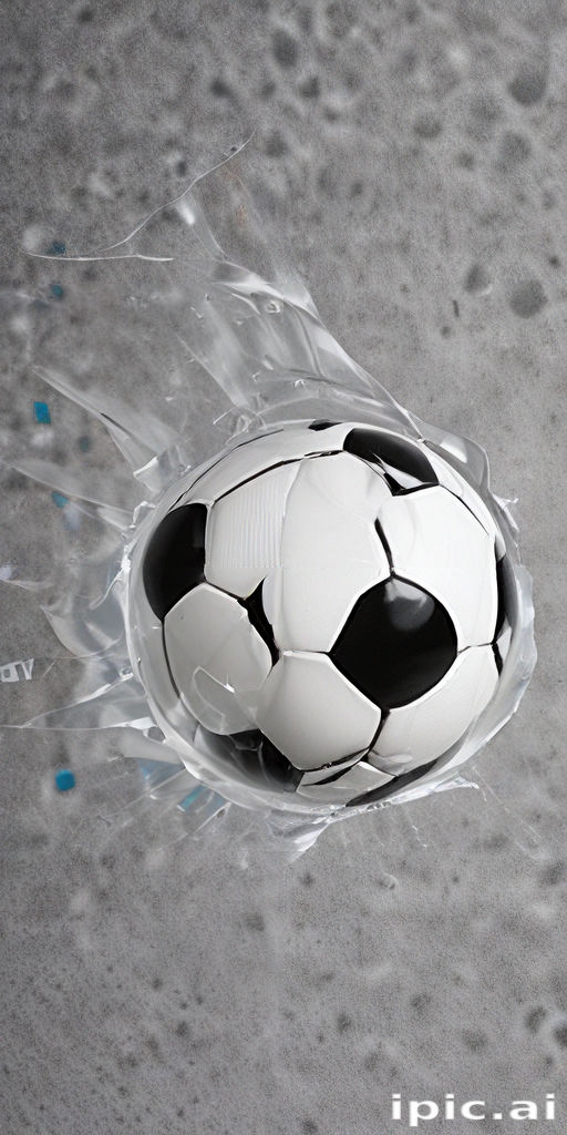 Dynamic Action Shot of a Soccer Ball Breaking Through a Wall