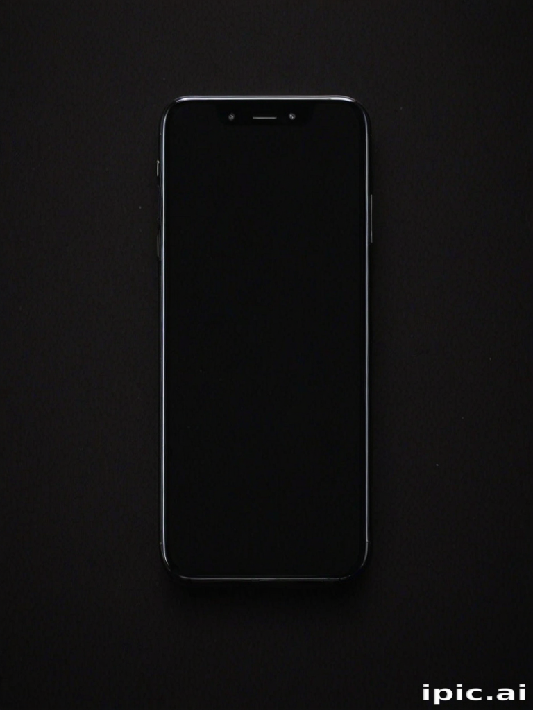 A Modern Smartphone Displaying a Blank Screen on a Dark Background.
