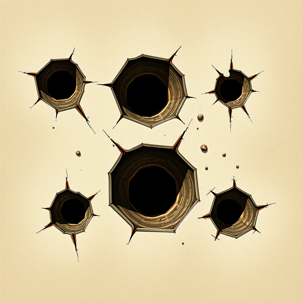 Intriguing Abstract Art Featuring Multiple Jagged Holes in a Light ...