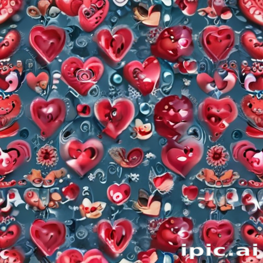 A Colorful Collage of Whimsical Hearts in Various Sizes and Styles.