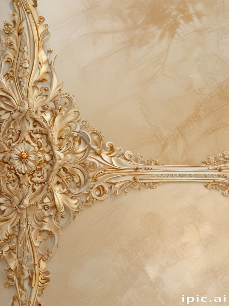 Intricate Decorative Design with Elegant Gold Accents on a Wall