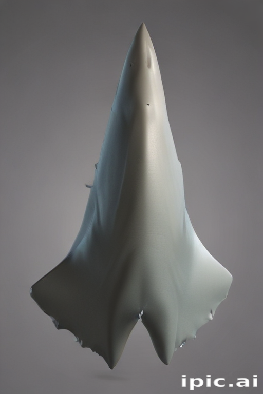 Abstract Sculpture of a Shark Fin with Smooth, Sleek Surface Design