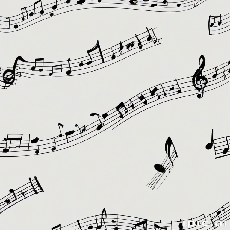 Flowing Melodies: A Beautiful Composition of Musical Notes Dancing Together